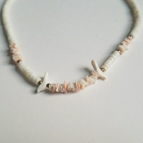 Vintage | Jewelry | Vintage Puka Shell Pink Beach Bird Necklace Collar ...